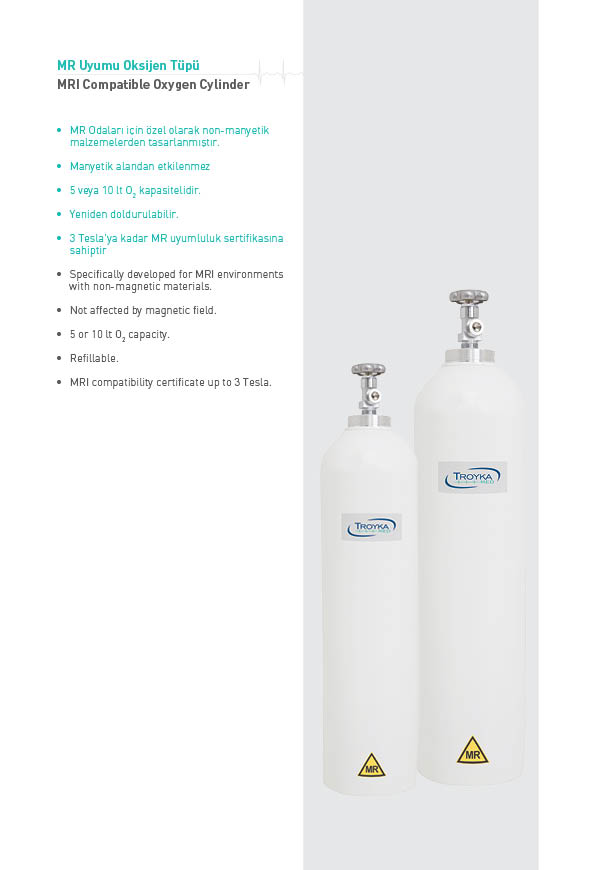 MRI Oxygen Cylinder 10 lt – Troyka MED